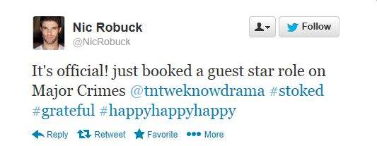 Former One Life to Live Hunk Nic Robuck Gets 'Major Crimes' - Daytime ...